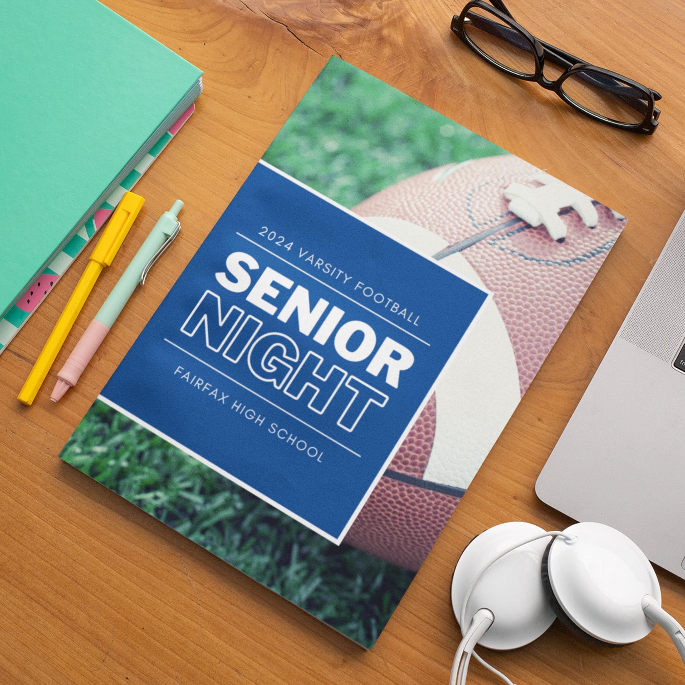 Football Program Template for Senior Night - Editable Canva Template - Etsy
