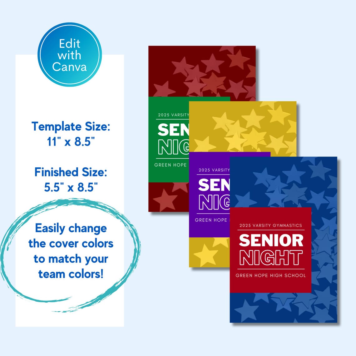 Senior Night Program Template, High School Sports (canva Digital) - Etsy