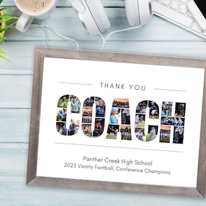 COACH Photo Collage Template, Coaching Thank You Gift, DIY Photo ...
