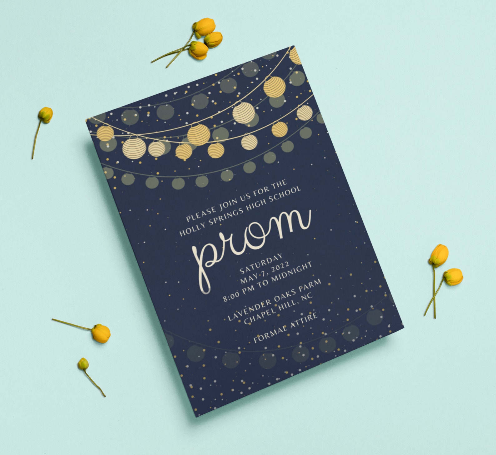 Starry Night Invitation and Ticket Templates for Prom Hoco or - Etsy
