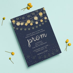 Starry Night Invitation and Ticket Templates for Prom Hoco or - Etsy
