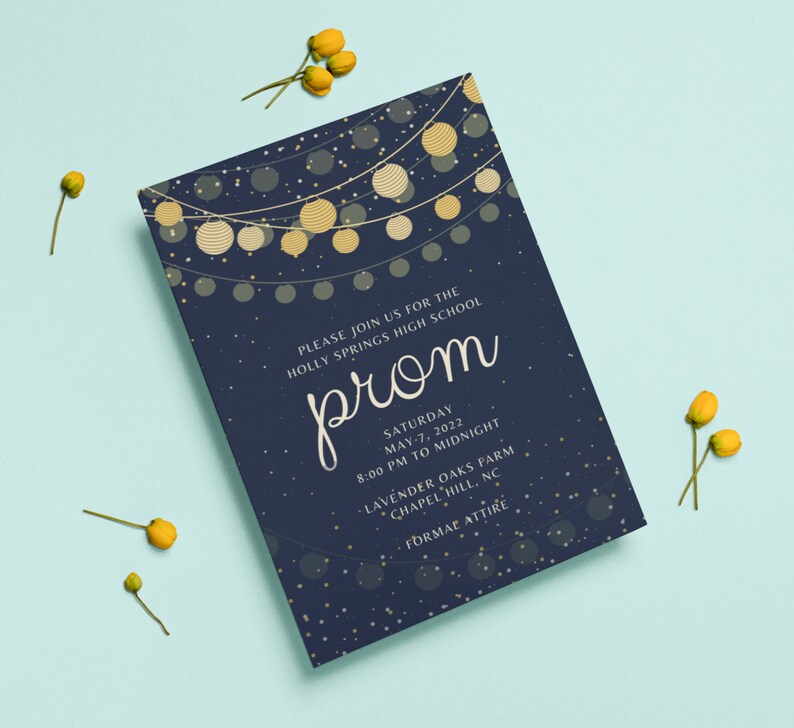 Starry Night Invitation and Ticket Templates for Prom Hoco or - Etsy