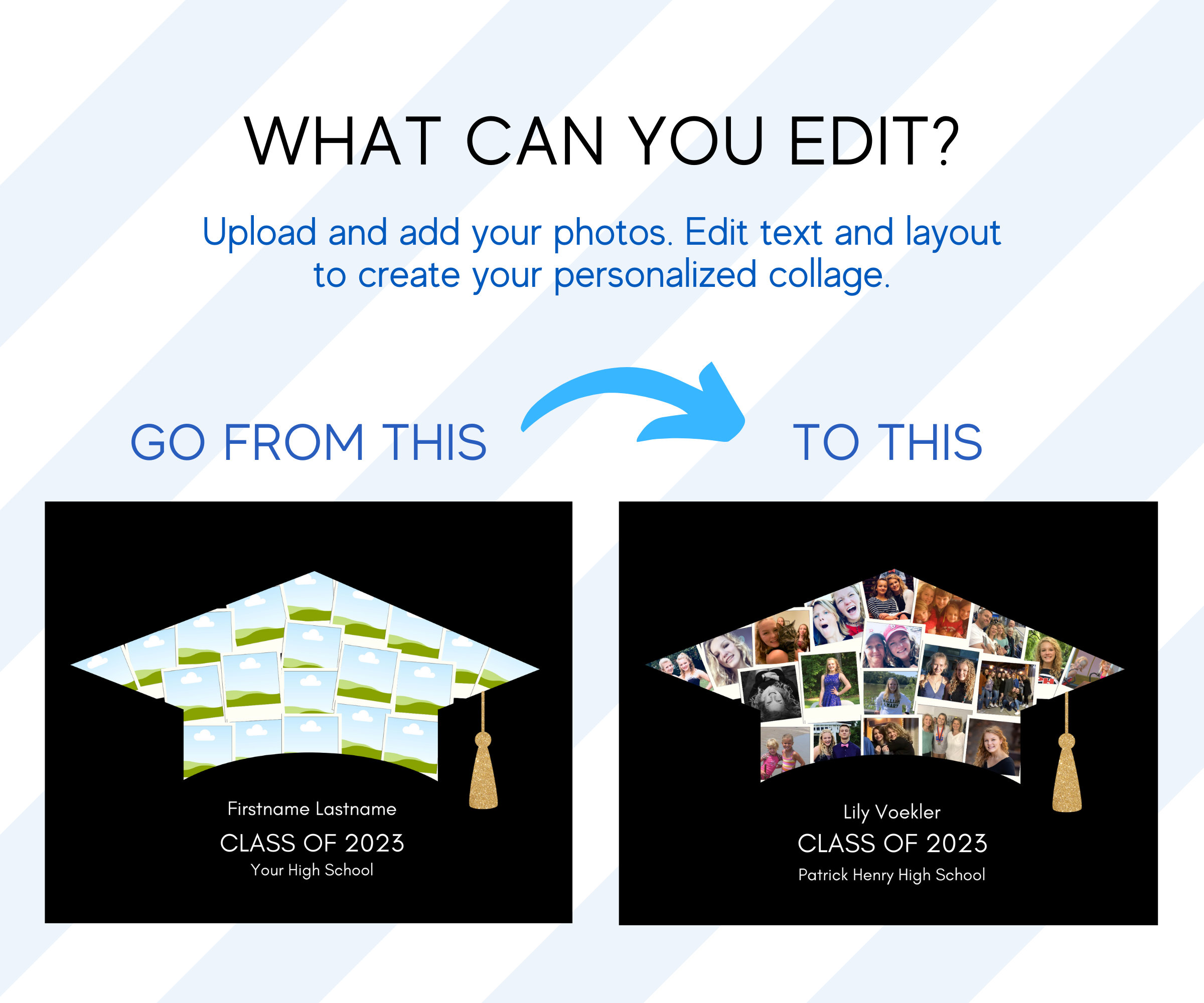 Graduation Photo Collage Template Graduation Gift Photo - Etsy