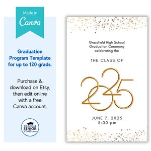 Graduation Program Template for the Class of 2025, Graduation Ceremony ...