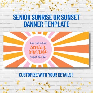 Senior Sunrise or Senior Sunset Banner Template, 6-foot Banner Template ...