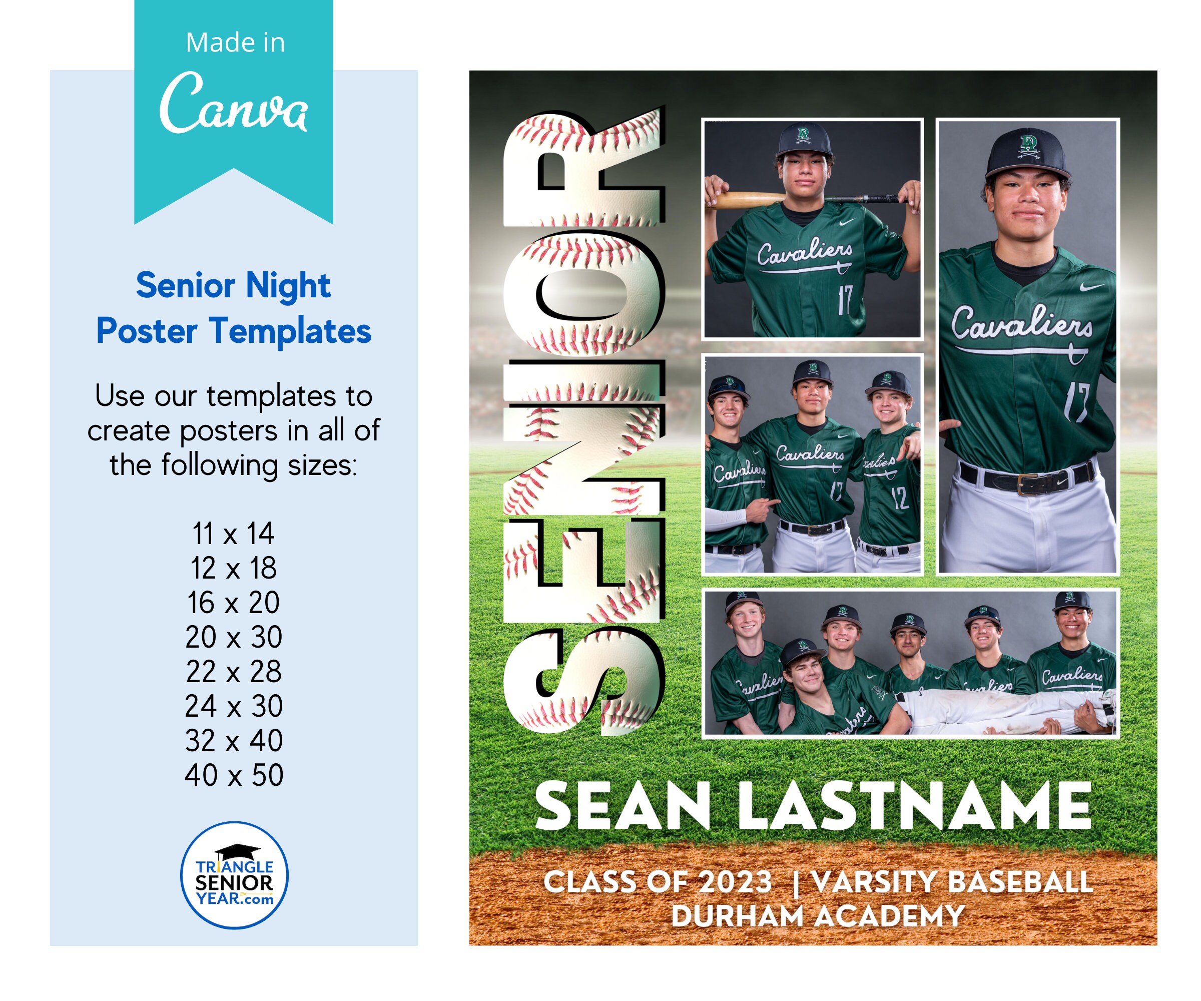 Baseball Senior Night Poster Template High School Poster - Etsy