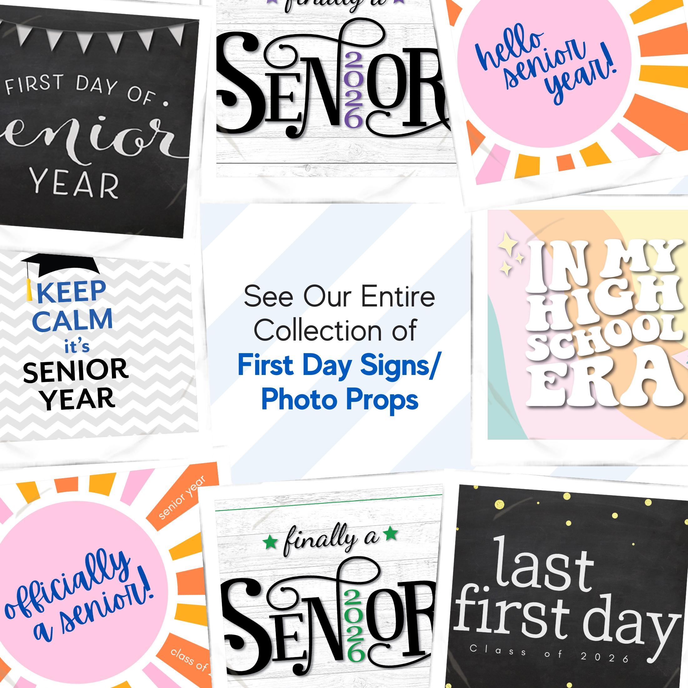 Senior Year Sign for the First Day of School, Class of 2026, Last First ...