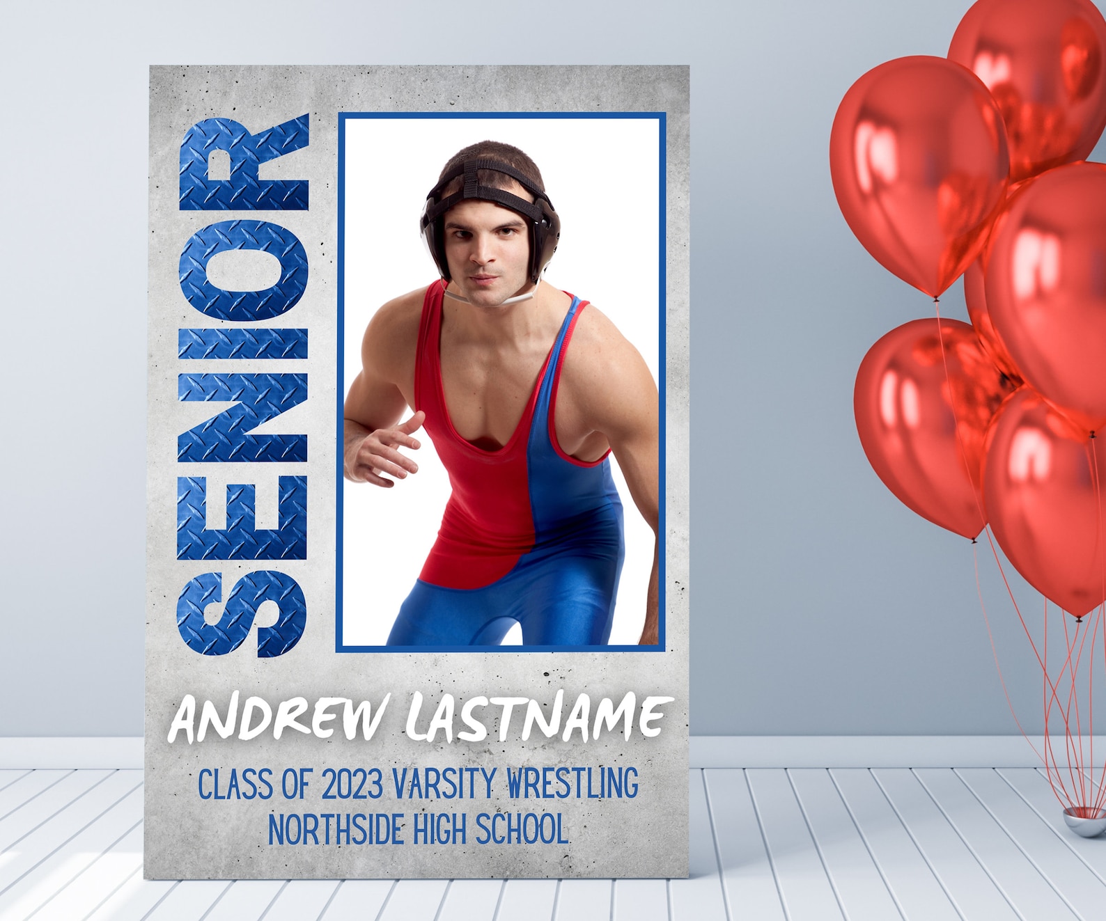 Wrestling Senior Night Poster Template Poster for Wrestling - Etsy