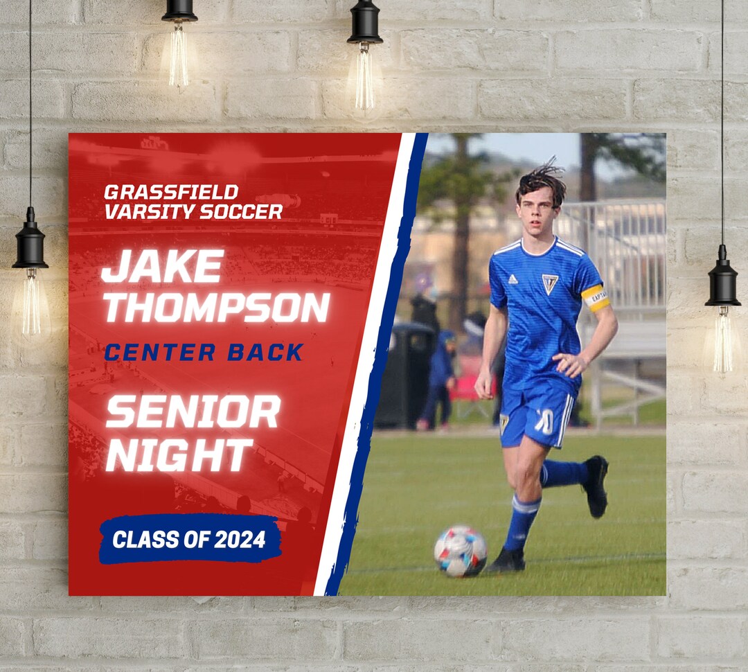 Senior Night Soccer Poster Template, Soccer Senior Night, High School ...