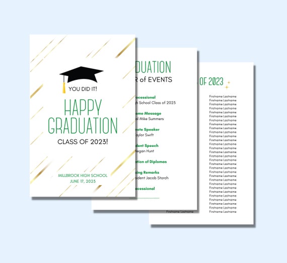 Graduation Program Cover Design Template