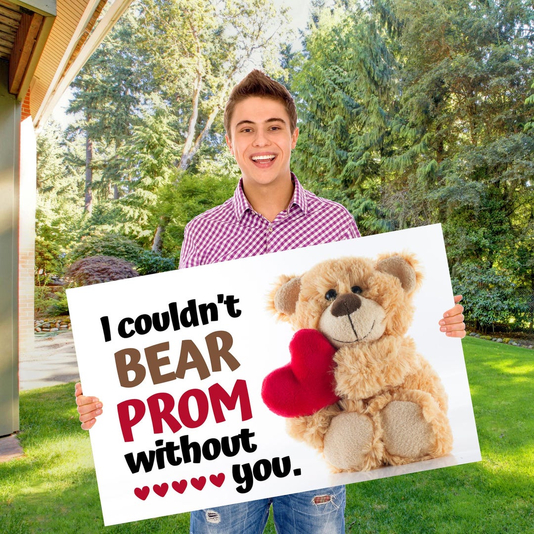 Teddy Bear Prom Proposal Poster, Promposal Idea for Girlfriend or ...