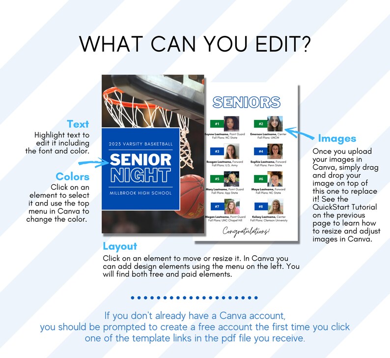 Basketball Senior Night Program Template Program Template for - Etsy Basketball Senior Night Program Template Program Template for - Etsy