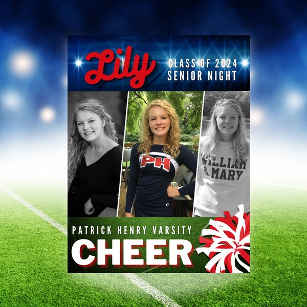 Cheer Senior Banner Template - Etsy