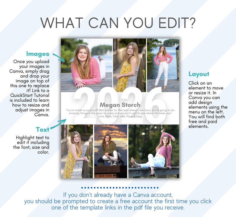 Customizable Yearbook Ad Templates for Class of 2026. Editable Full ...
