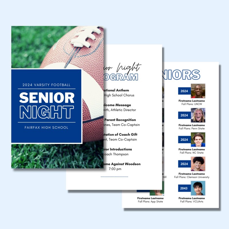 Football Program Ad Template - Etsy