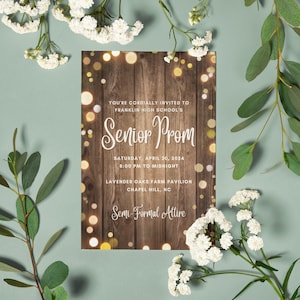 Rustic Template Bundle for Prom, Party or Event: Invitation, Ticket ...