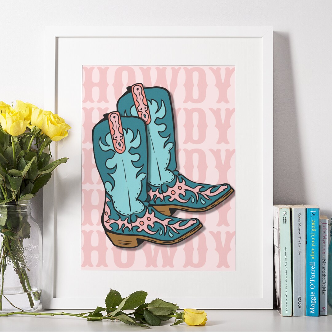 Cowboy Boots Wall Art, Howdy Dorm Room Decor, Western Printable Wall ...