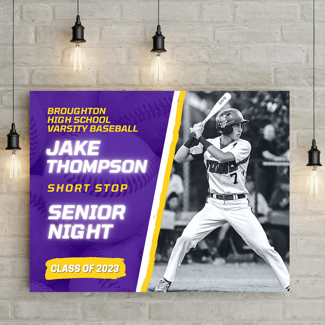 Senior Night Baseball Poster Template Baseball Senior Night - Etsy