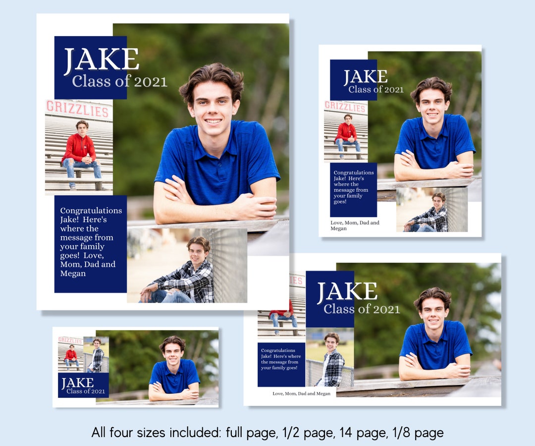 Senior Yearbook Ad Templates Senior Year Tribute Ad Editable - Etsy