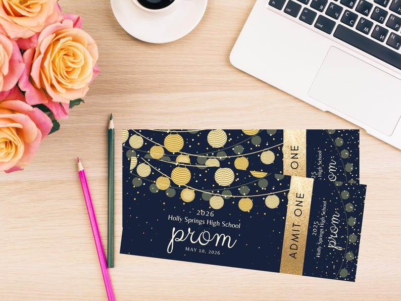 Starry Night Prom Invitation Ticket Template, Celestial Theme (canva ...