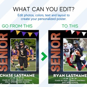 Senior Night Poster Template for Football High School Poster - Etsy
