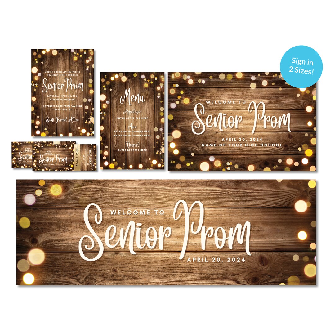 Rustic Template Bundle for Prom, Party or Event: Invitation, Ticket ...