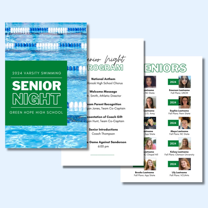 Swim Team Senior Night - Etsy
