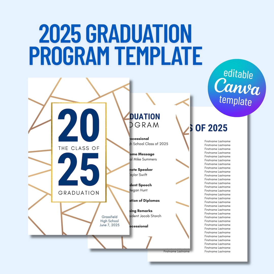 2025 Graduation Program Template, Graduation Ceremony Program, High ...