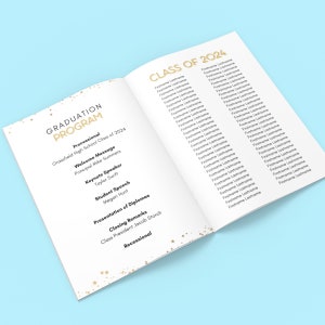 Graduation Program Template for the Class of 2024, Graduation Ceremony ...