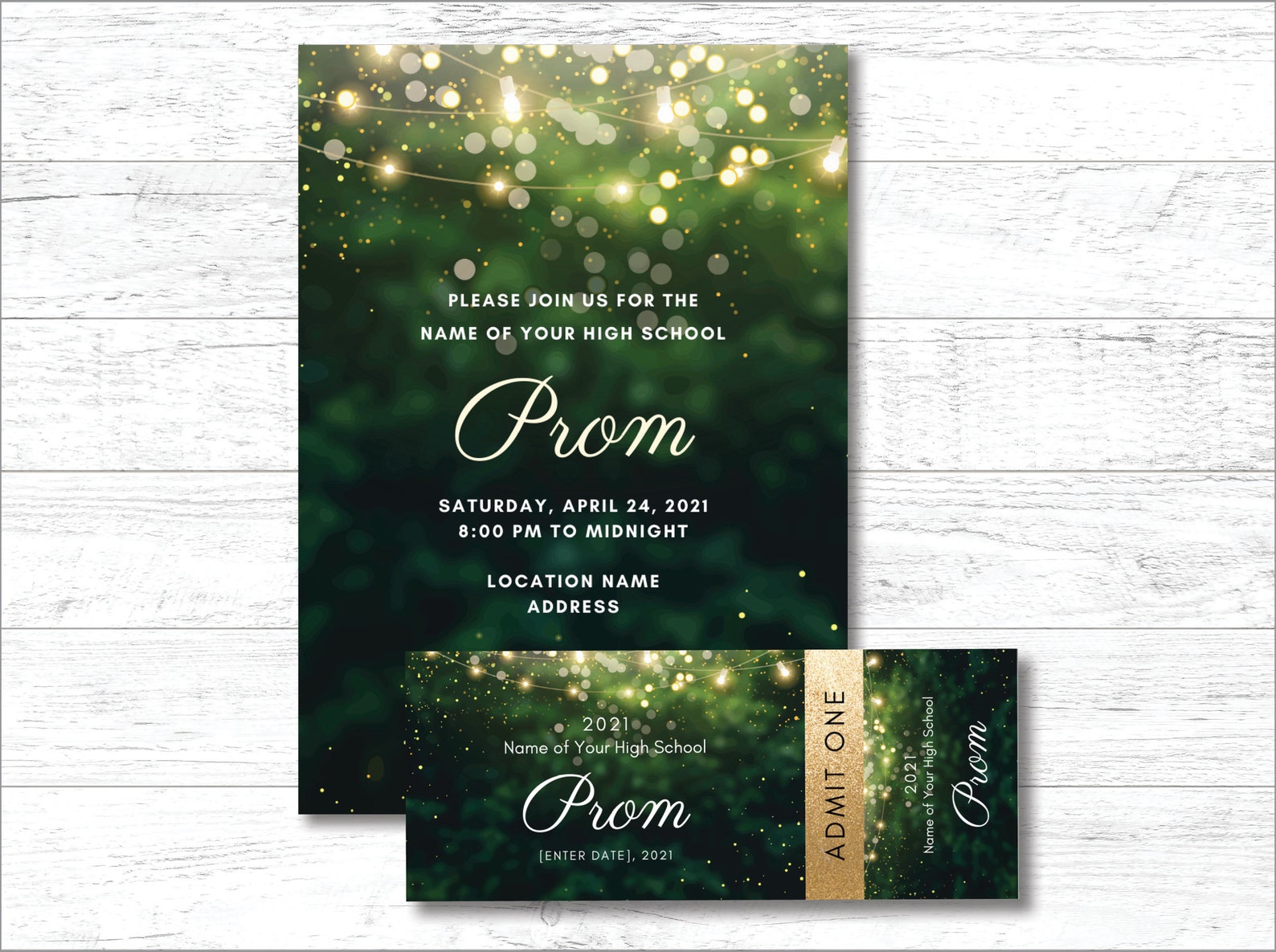 Enchanted Invitation and Ticket Templates for Prom Hoco or - Etsy