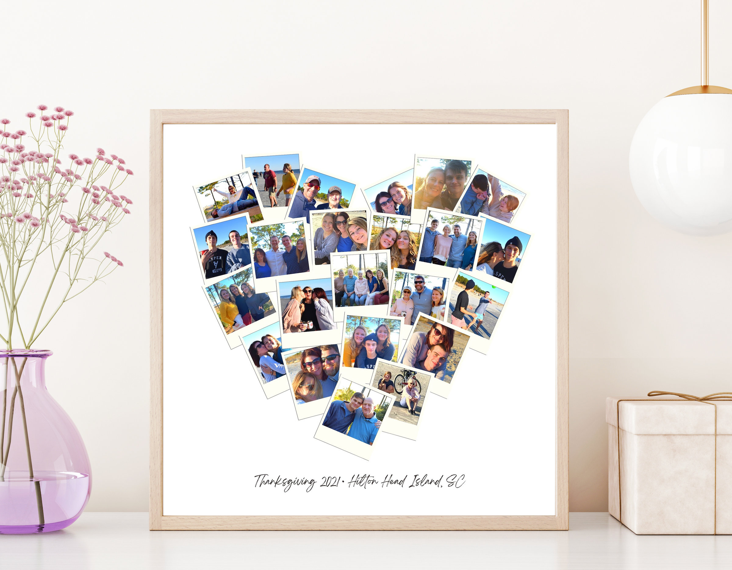 Heart Photo Collage Template, Personalized Valentine’s Day Gift, Photo ...