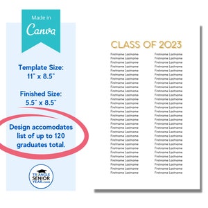 Graduation Program Template for the Class of 2023 Mid-year - Etsy