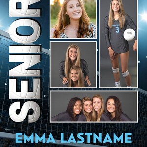 Senior Night Poster Template for Volleyball High School - Etsy