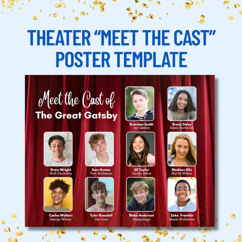 Theater Poster Template for Cast Community Theater Poster for Musical ...