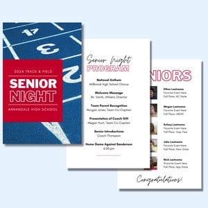 Track and Field Senior Night Program Template (digital Canva Template ...