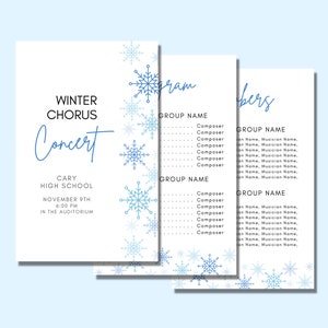 Editable Winter Concert Program Template - Holiday & Christmas Music ...