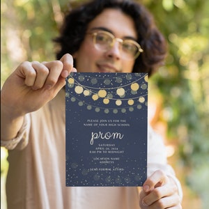 Starry Night Invitation and Ticket Templates for Prom, Party or School ...