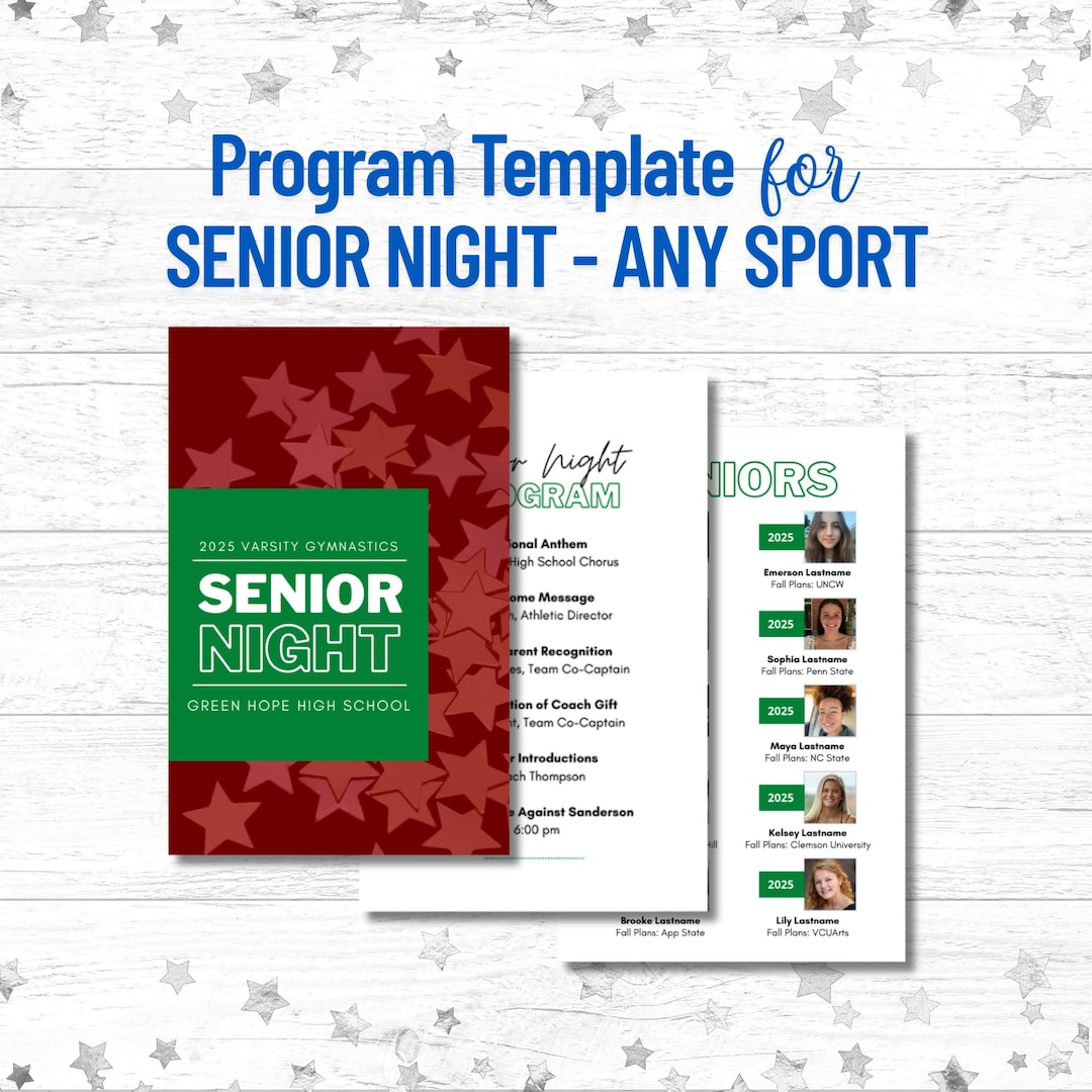 Senior Night Program Template High School Sports Program Template ...
