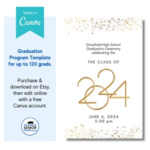 Graduation Program Template for the Class of 2024, Graduation Ceremony ...