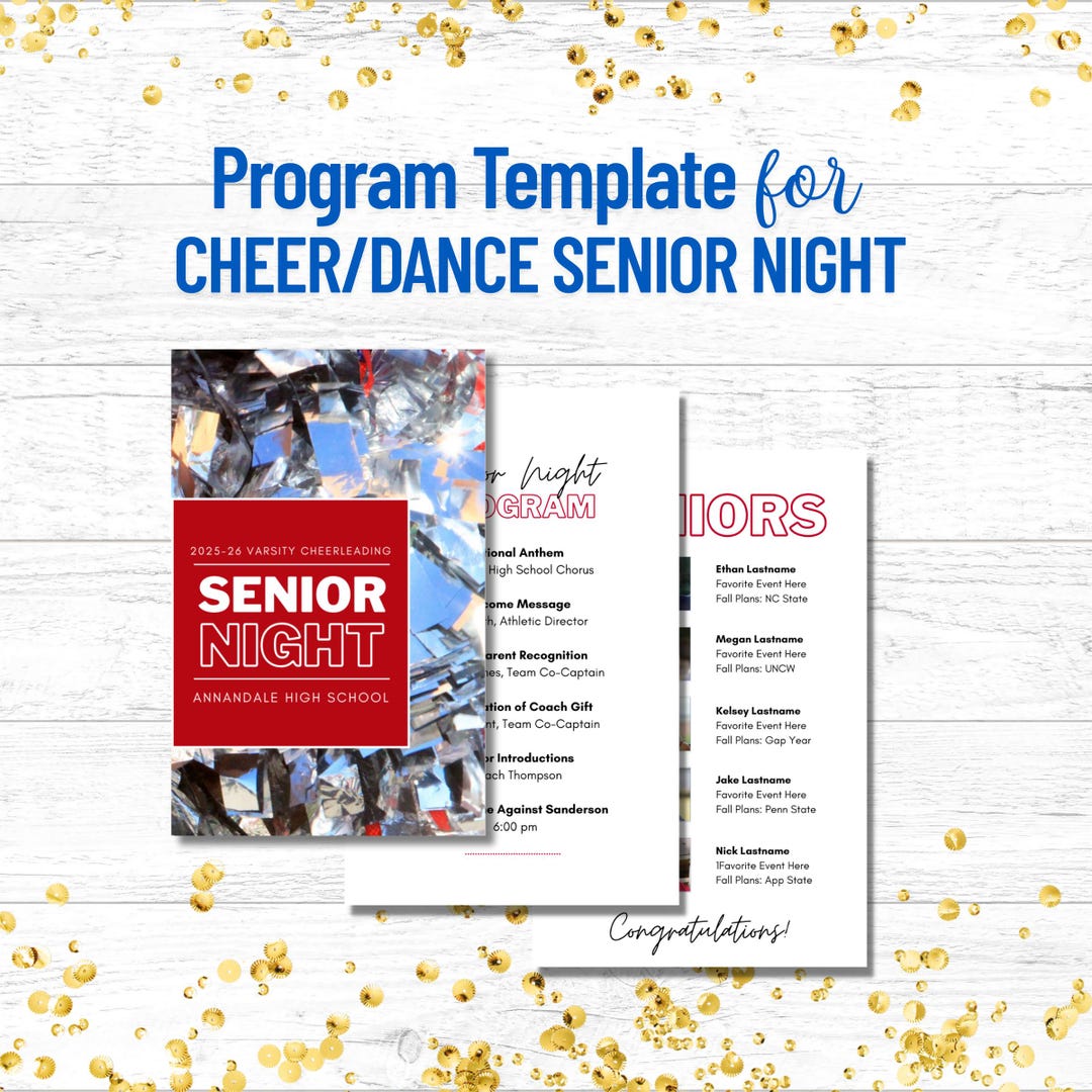 Program Template for Senior Night Cheerleading Senior Night Program ...