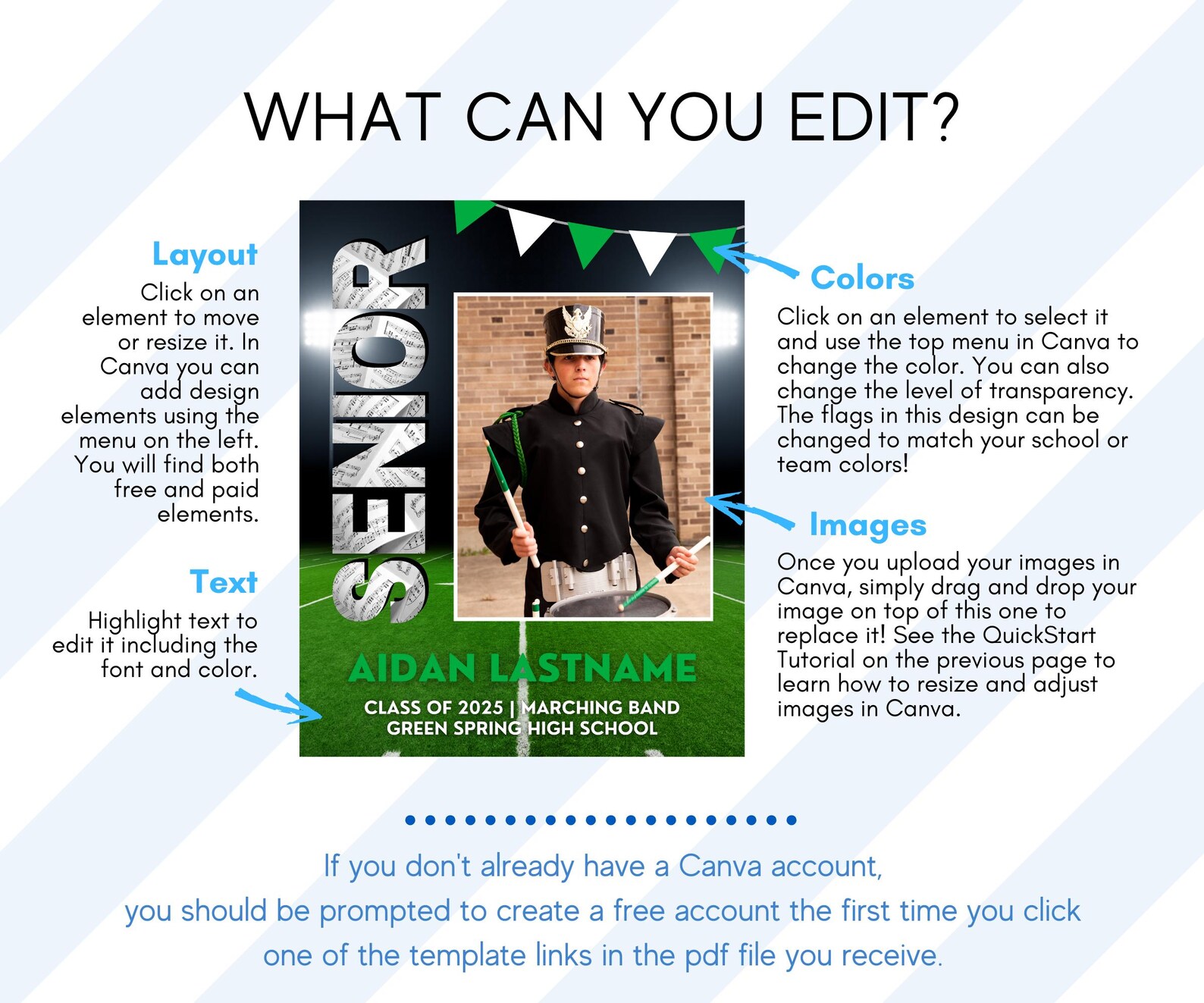Marching Band Senior Night Poster Template: Customizable Canva Design ...