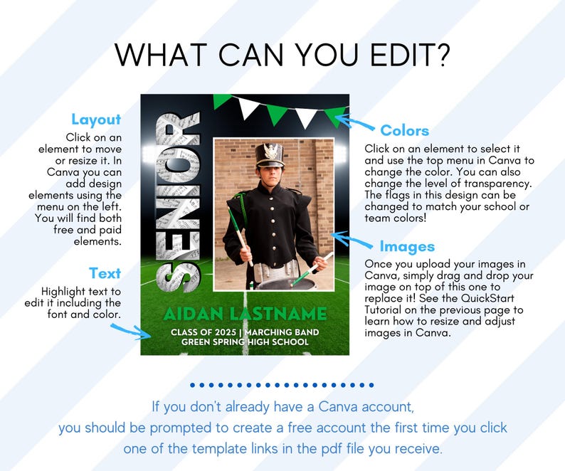 Marching Band Senior Night Poster Template: Customizable Canva Design ...