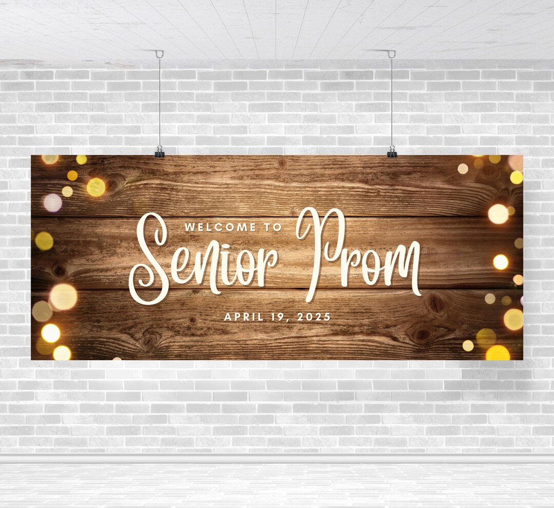 Rustic Prom Banner Template - 6-ft Banner Template for Prom, School ...