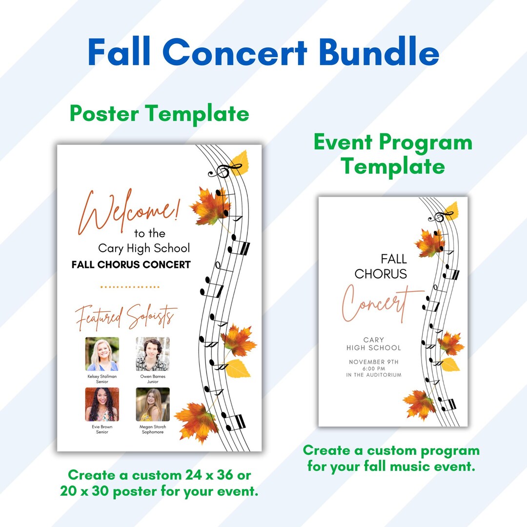 Fall Concert Templates Bundle - Customizable Templates for an Autumn ...