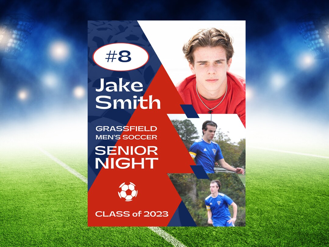 Senior Night Soccer Poster Template High School Senior Night - Etsy