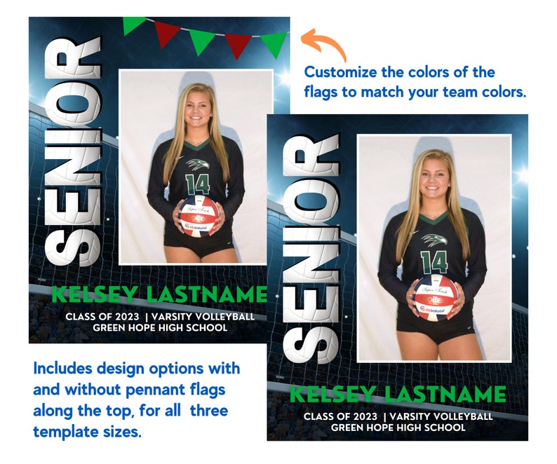 Senior Night Poster Template for Volleyball High School - Etsy