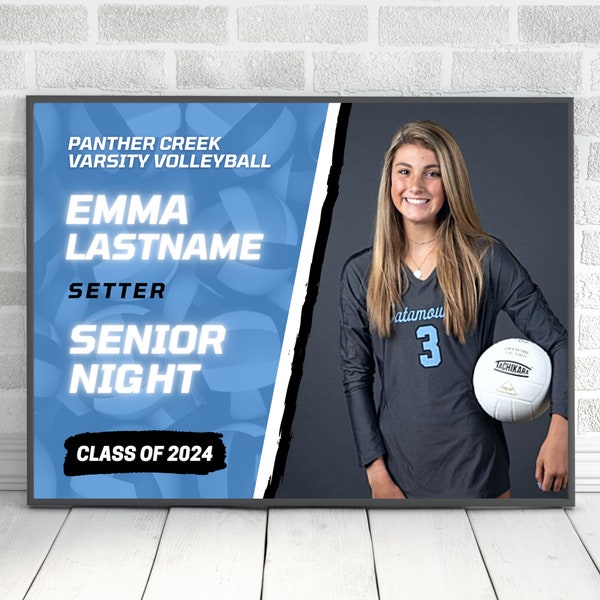 Senior Night Poster Template Volleyball - Etsy