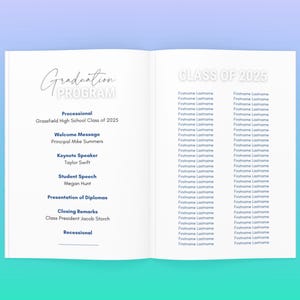 2025 Graduation Program Template, Graduation Ceremony Program, High ...