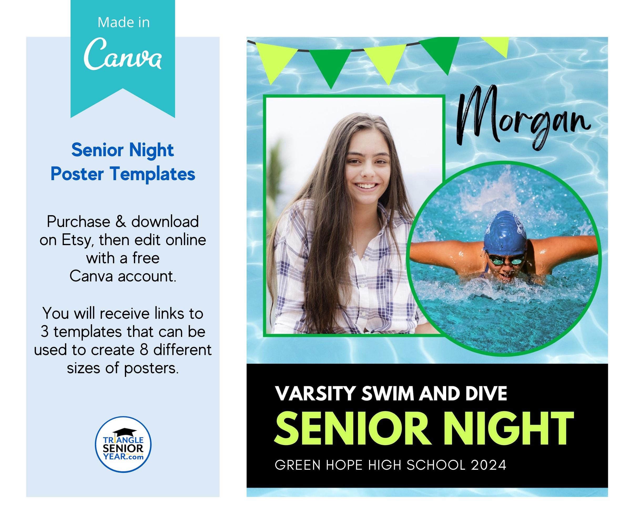 Swim Team Poster Template, Swimming Poster Template, Poster for Swim or ...