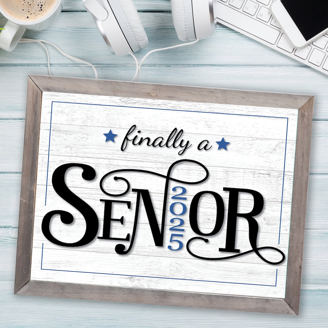 Cute Back to School Sign for Seniors, First Day of Senior Year Photo ...